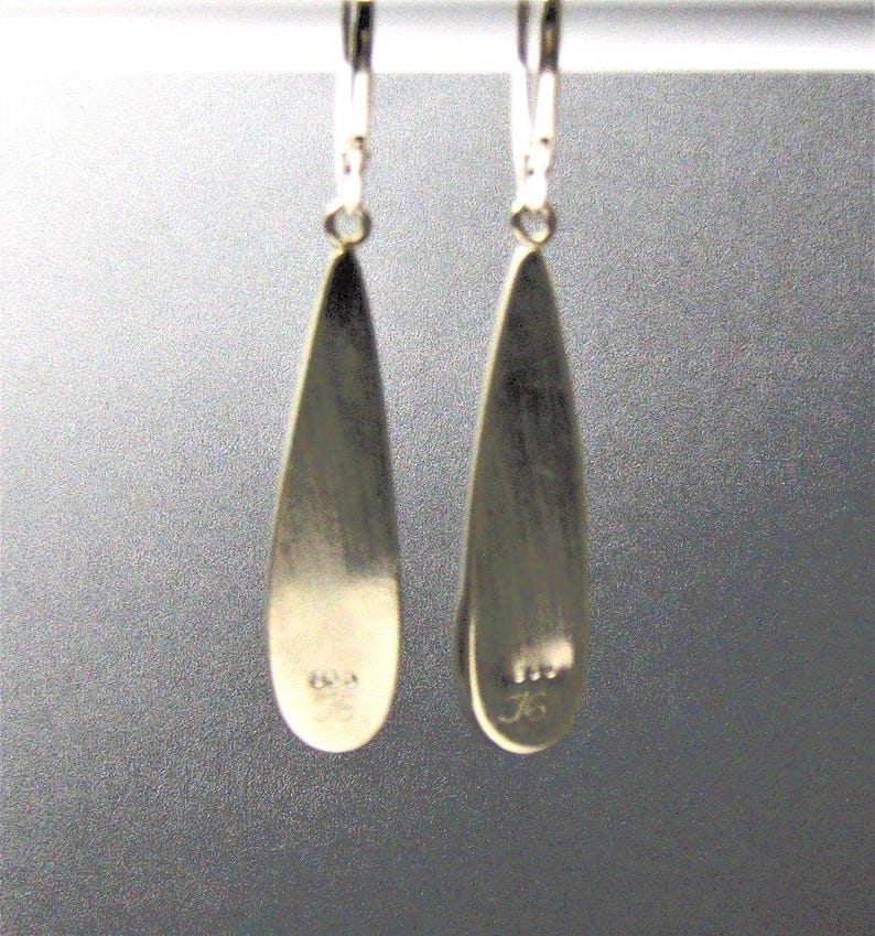 Long Teardrop Lapis Leverback Earrings - Etsy