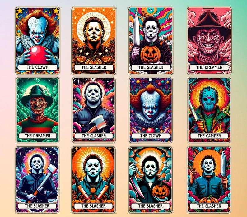 180 Horror Tarot Card Png Bundle, Tarot Card Png Bundle, Halloween ...