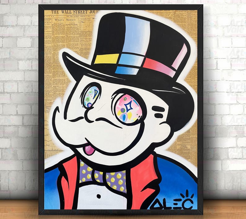 Alec Monopoly Twinkle Eye Canvas Wrap Home Wall Decor UV Printed Poster ...