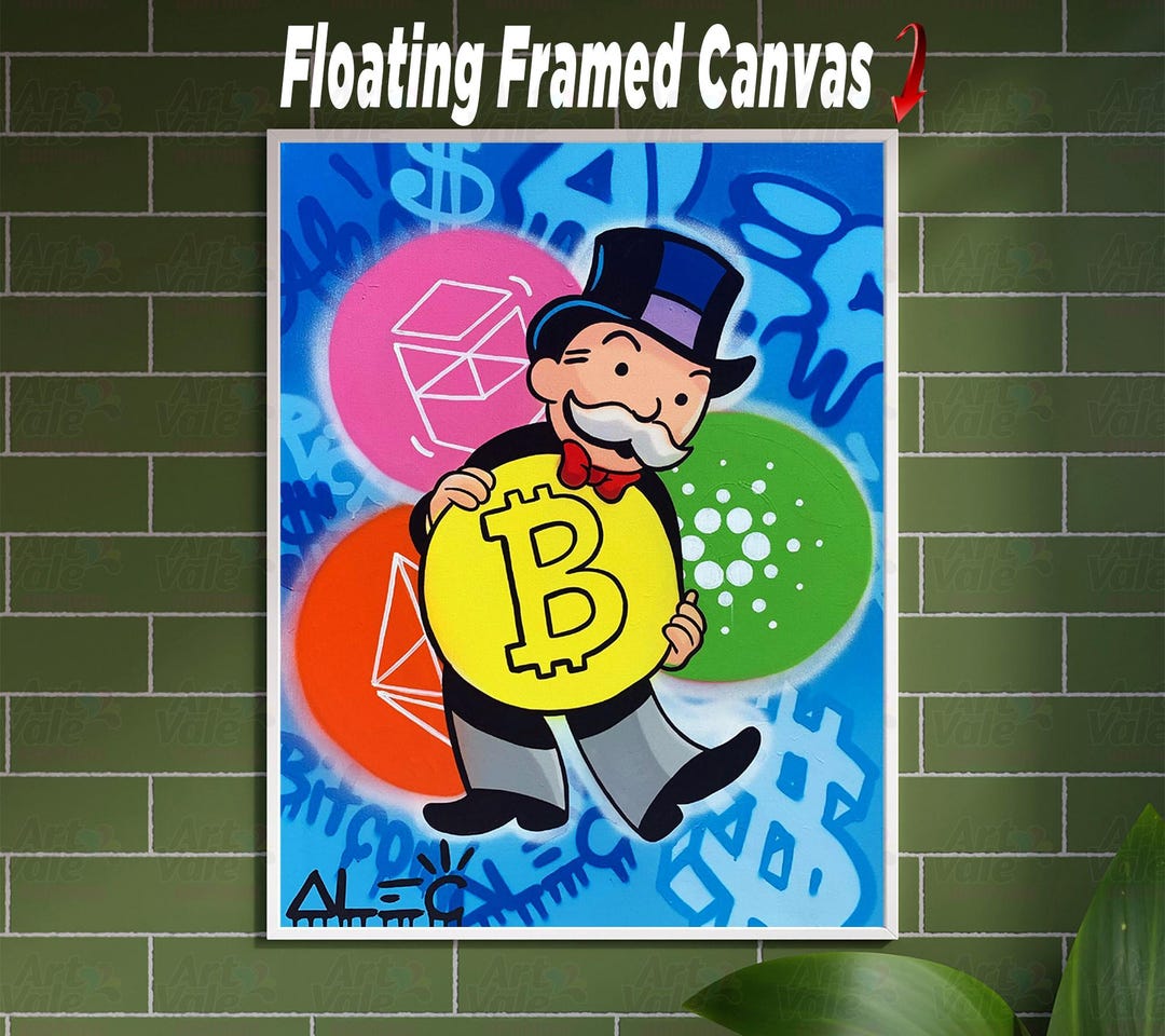 Alec Monopoly Bitcoin Crypto Canvas Wrap Home Wall Decor UV Printed ...