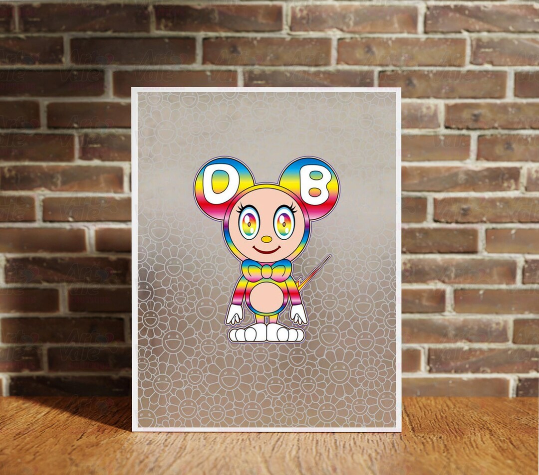Takashi Murakami Rainbow Dob Canvas Wrap Home Wall Decor UV Printed ...