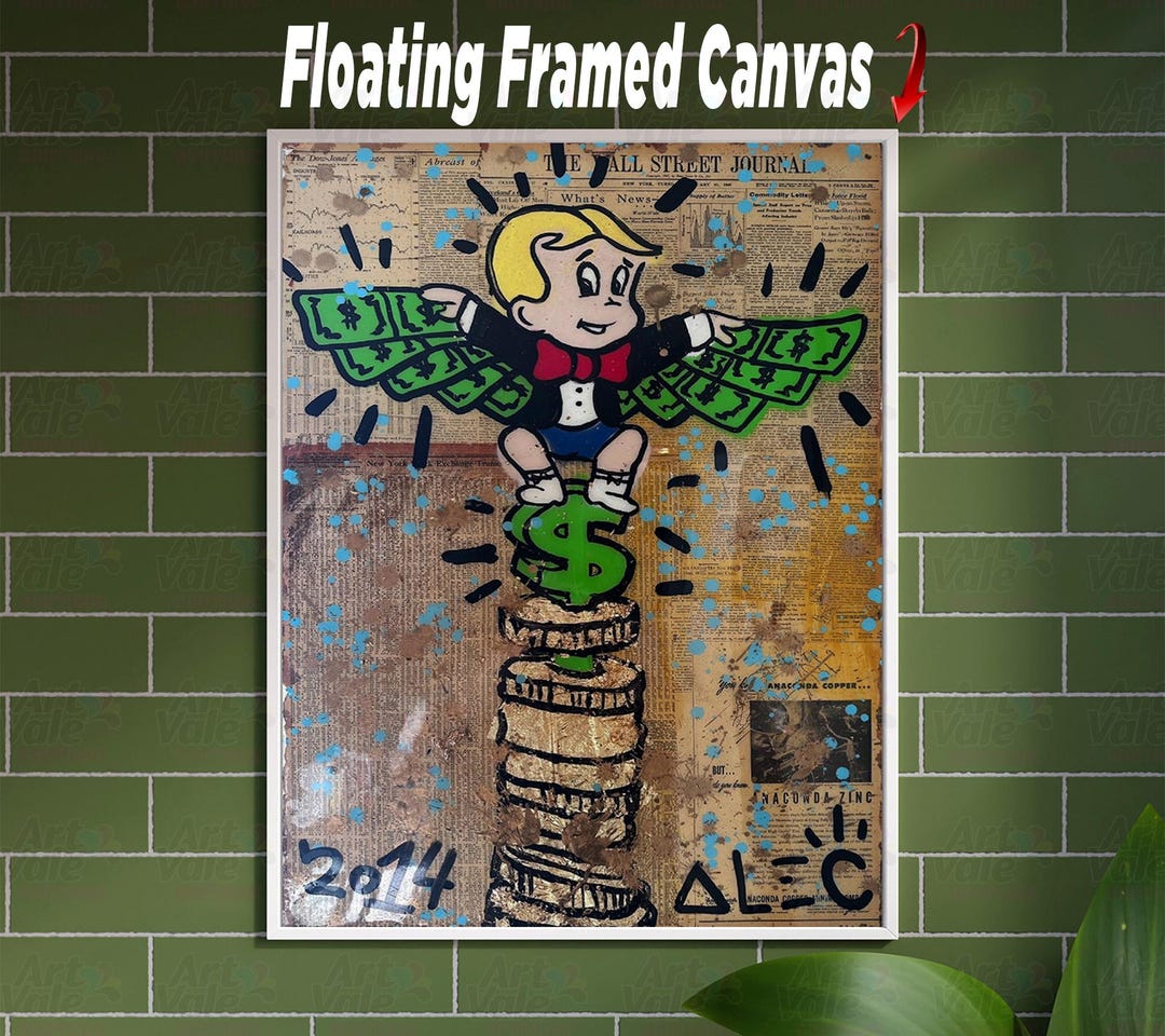 Alec Monopoly Dollar Flight Canvas Wrap Home Wall Decor UV Printed ...