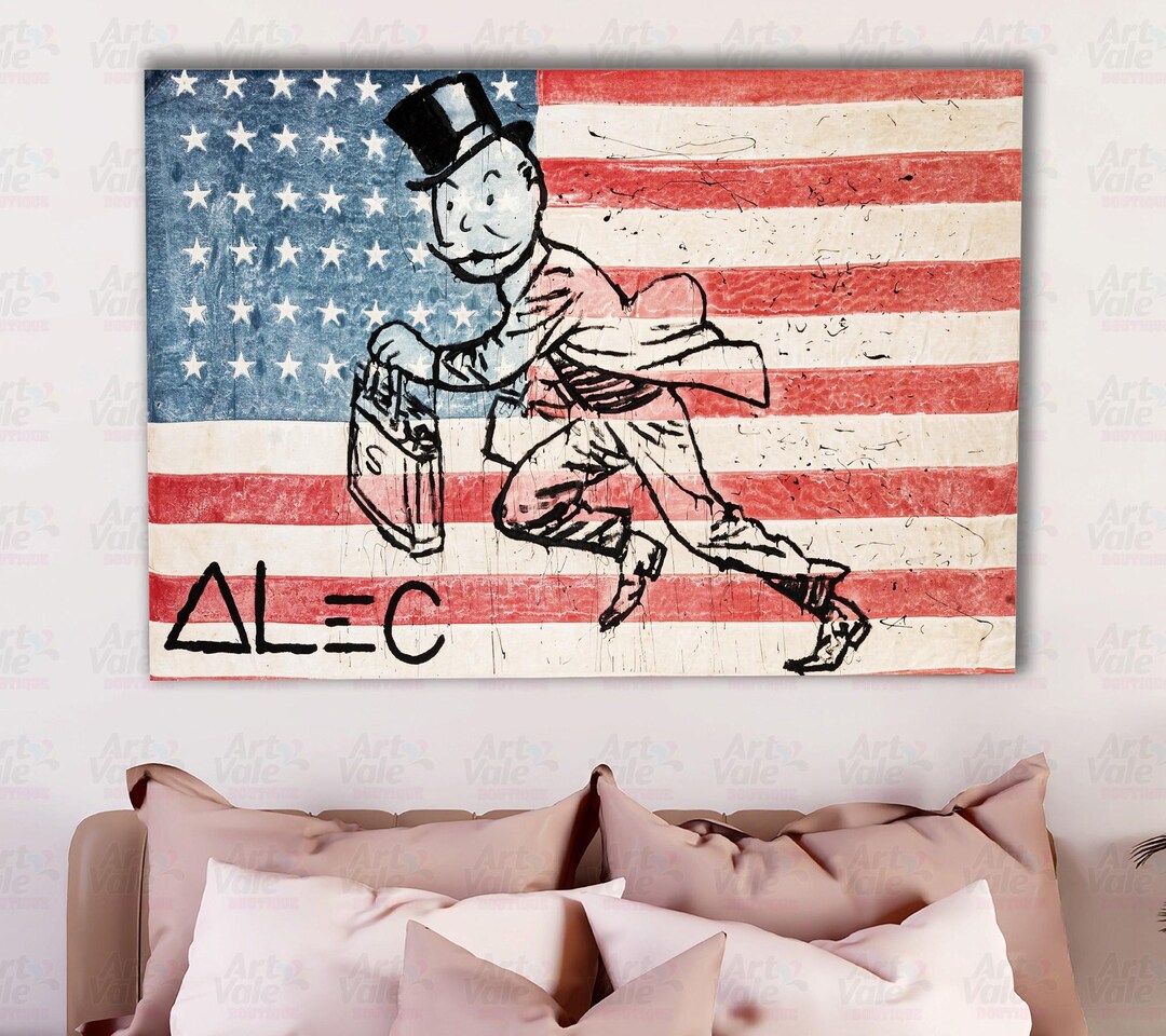 Alec Monopoly National Flag Canvas Wrap Home Wall Decor UV Printed ...
