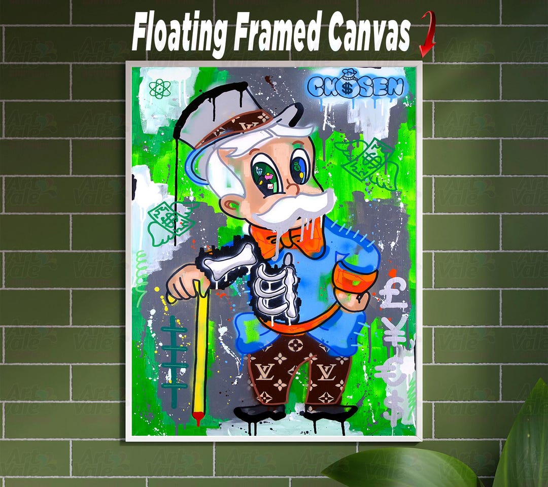 Alec Monopoly Penny Bags Canvas Wrap Home Wall Decor UV Printed Poster ...