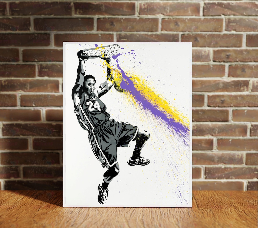 Kobe Bryant Dunk Unique Wall Art Decor Customizable Canvas Wraps ...
