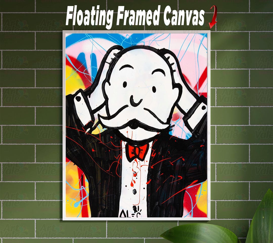 Alec Monopoly Shocked Canvas Wrap Home Wall Decor UV Printed Poster ...