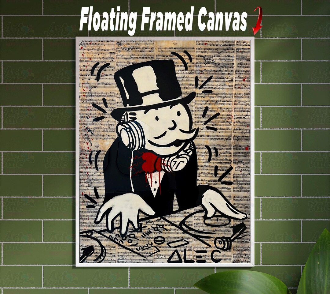 Alec Monopoly DJ Notes Canvas Wrap Home Wall Decor UV Printed Poster ...