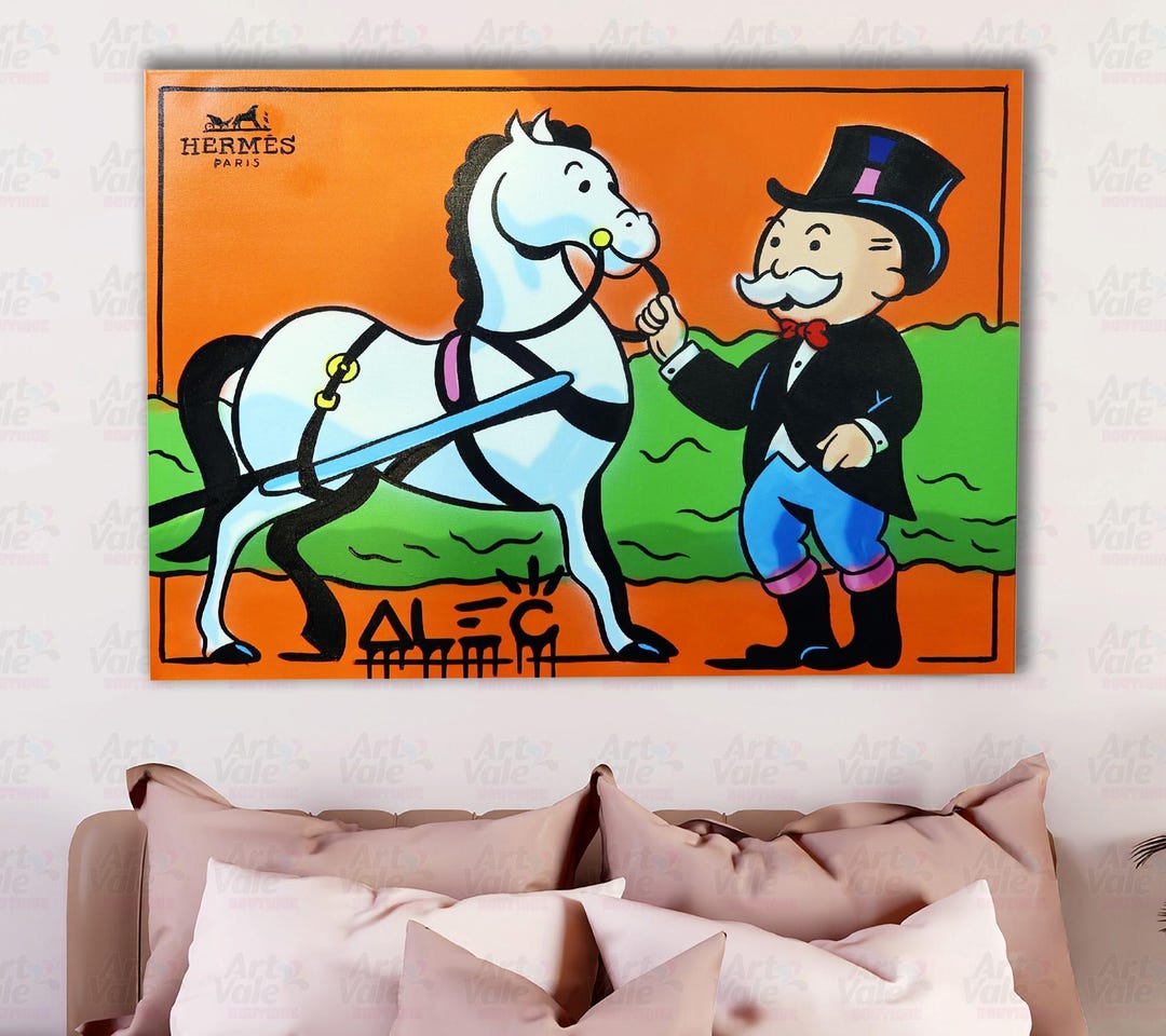 Alec Monopoly Reigns on Horse Canvas Wrap Home Wall Decor UV Printed ...