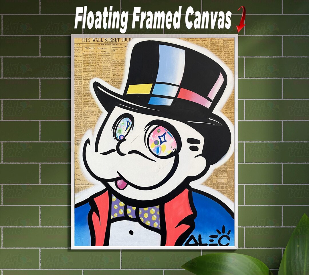 Alec Monopoly Twinkle Eye Canvas Wrap Home Wall Decor UV Printed Poster ...