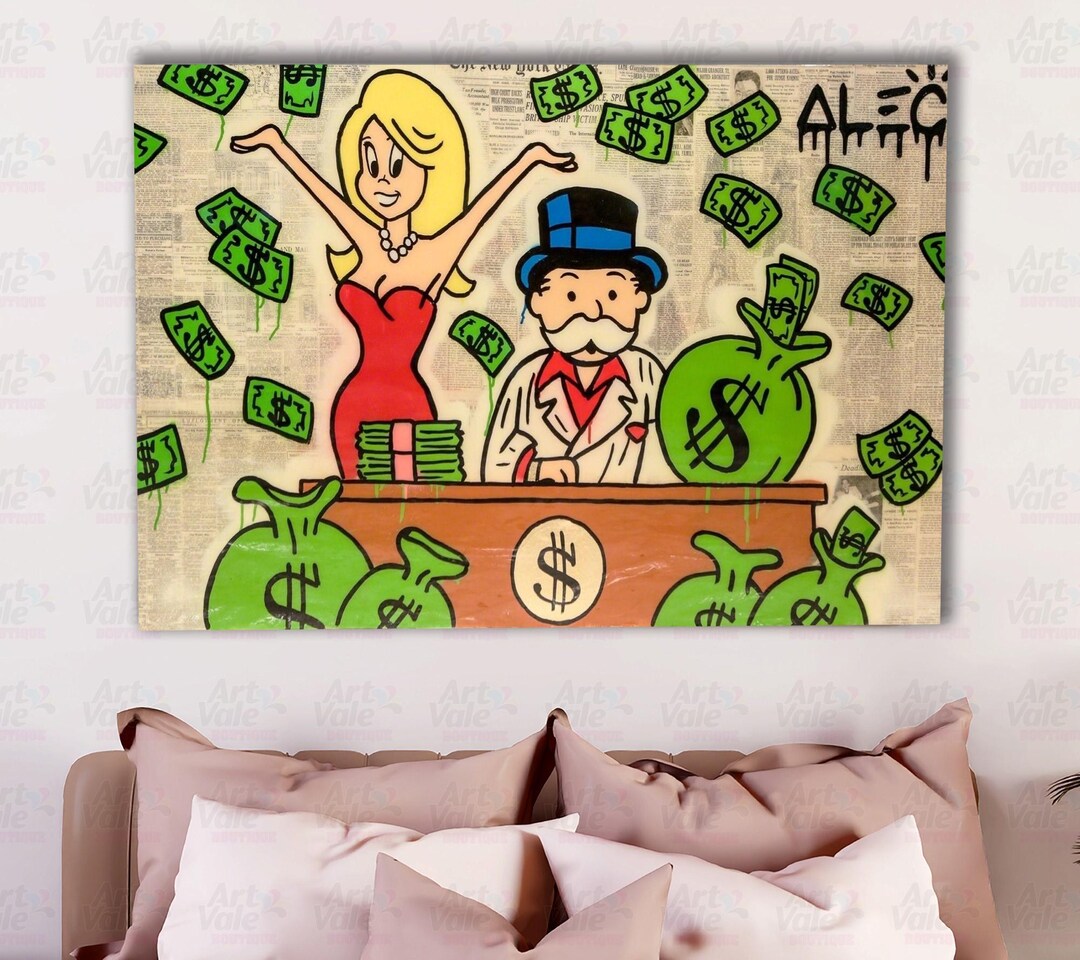 Alec Monopoly Scarface Money Canvas Wrap Home Wall Decor UV Printed ...