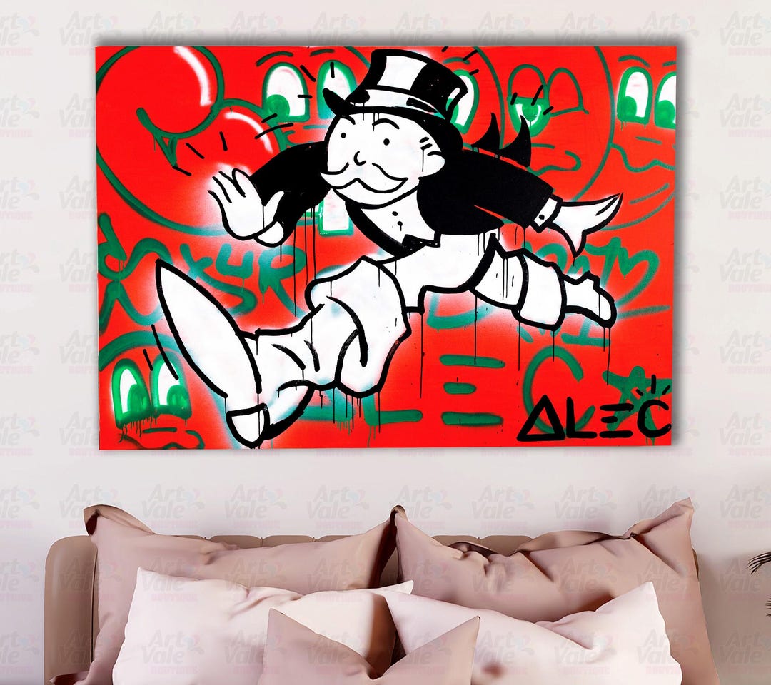 Alec Monopoly Monopoly Boots Jump Canvas Wrap Home Wall Decor UV ...