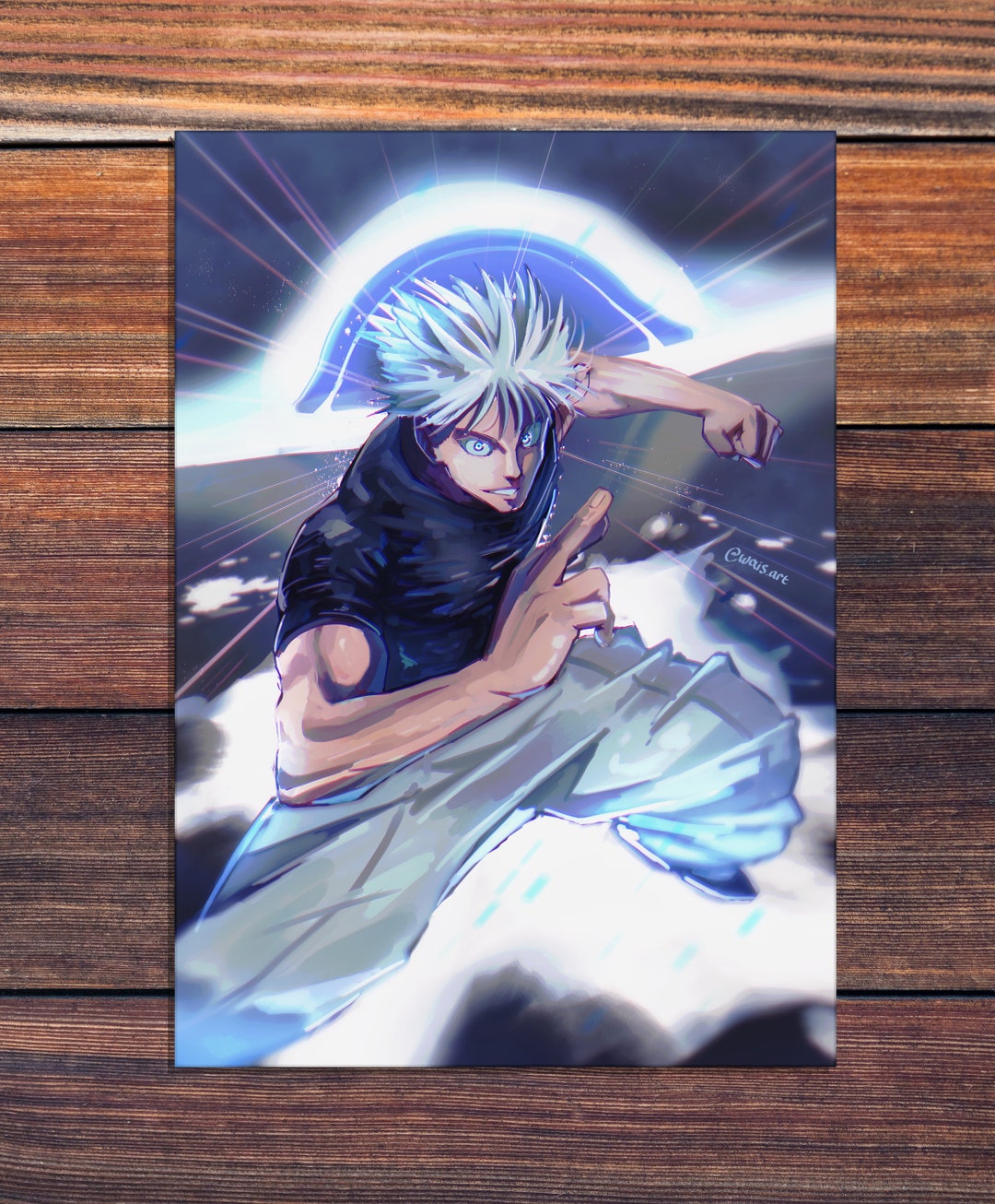 Gojo Satoru Poster, Anime Print, Jujutsu Kaisen, Artwork, Wall Art ...