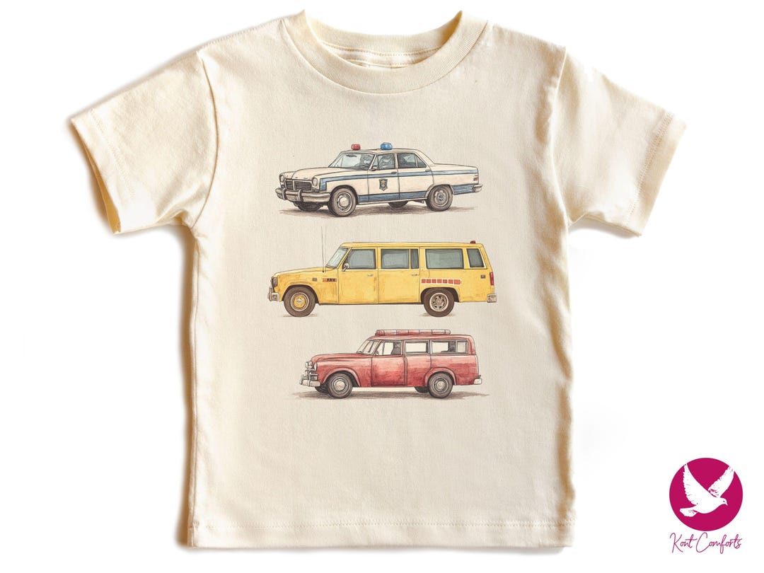 Vintage Rescue Vehicles Kids Shirt, Unique Gifts for Boys, Retro ...