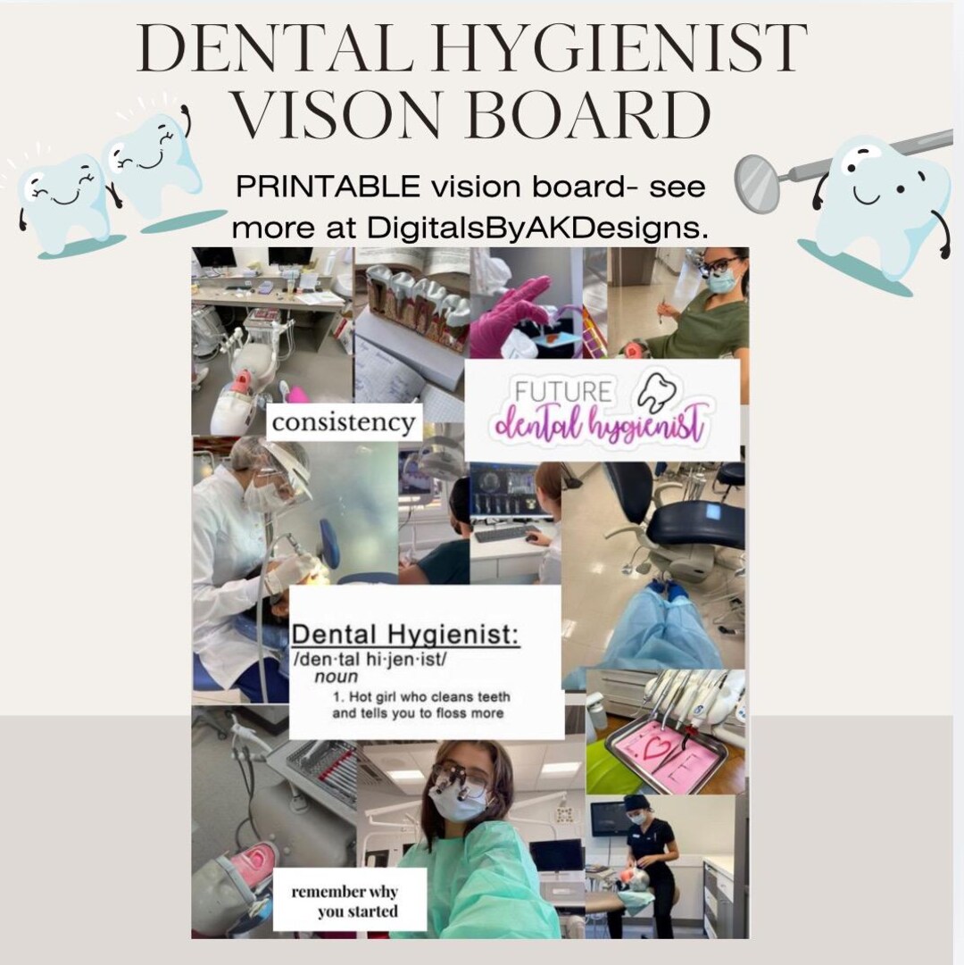 Dental Hygienist Vision Board Printable Career Goals Dental Student ...