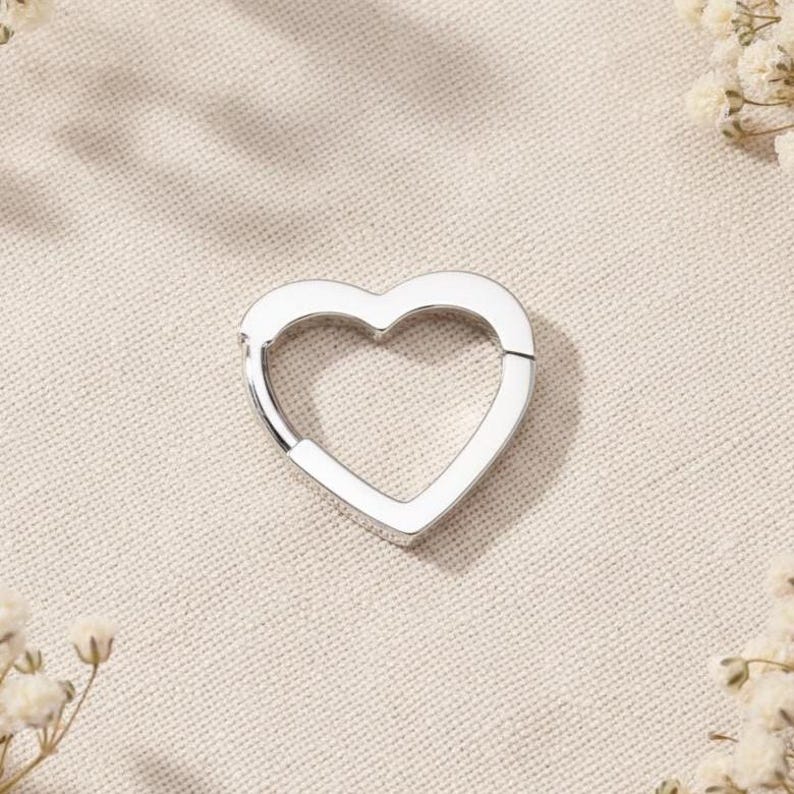 ASTM F136 Titanium Hollow Heart Clicker Hoop Ring - Etsy