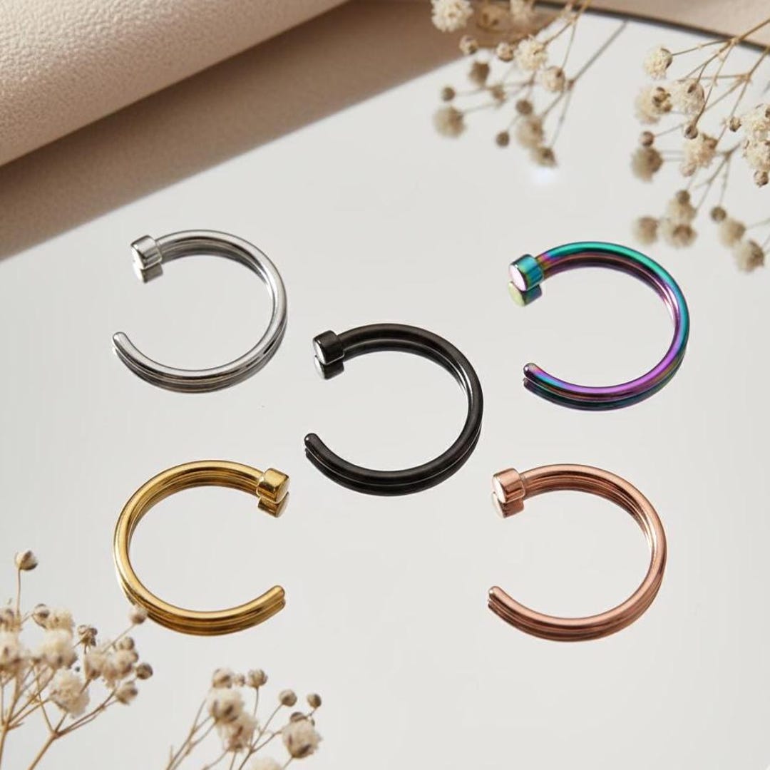 ASTM F136 Titanium Basic Nose Hoop Ring - Etsy