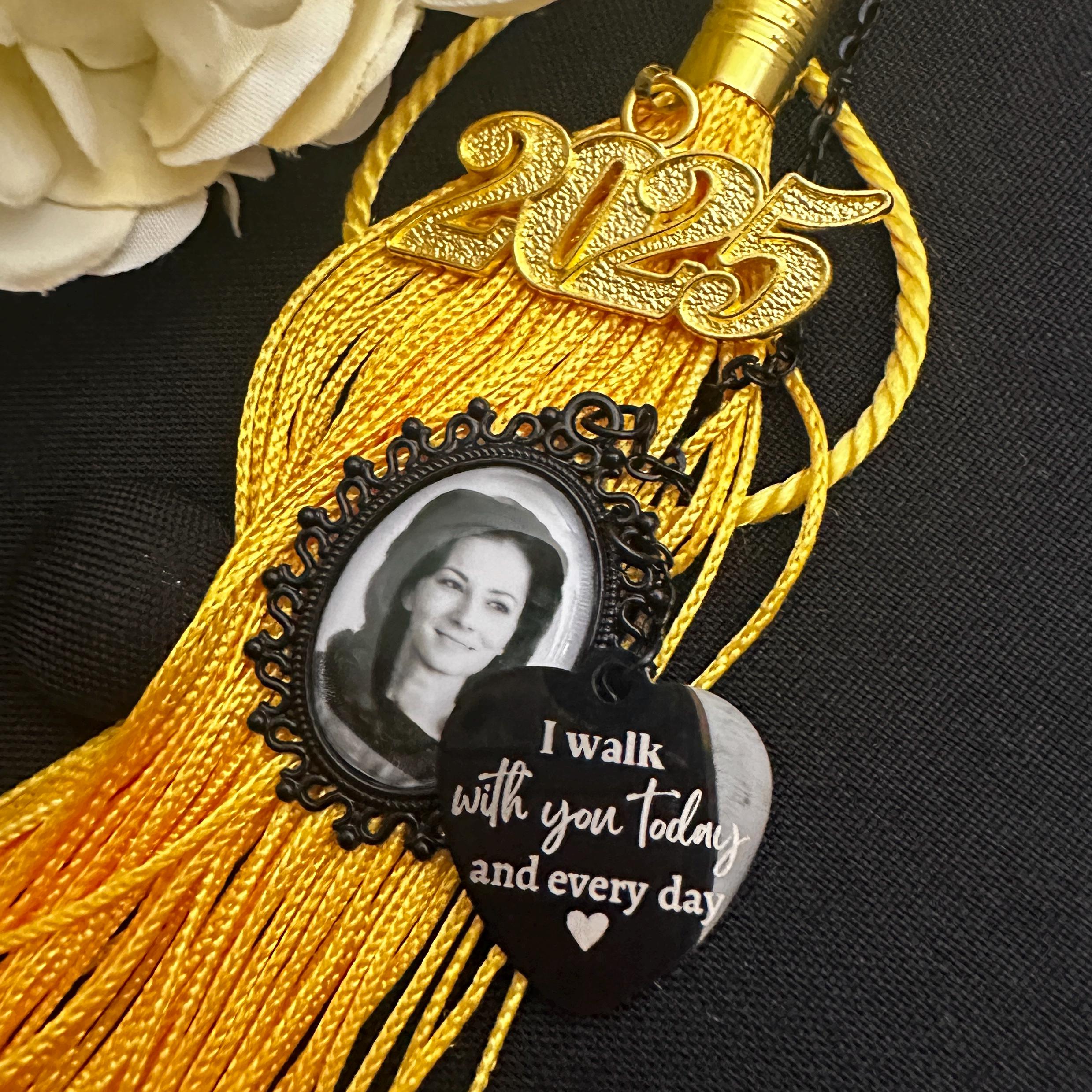 Custom Graduation Day Gift Memorial Photo Tassel Charm | Keepsake ...