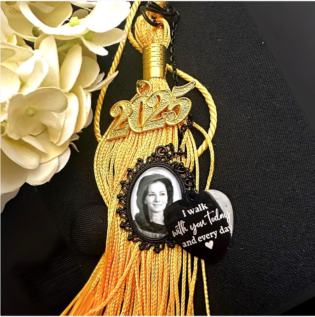 Custom Made Graduation Memorial Photo Charm | Custom Cap Tassel ...