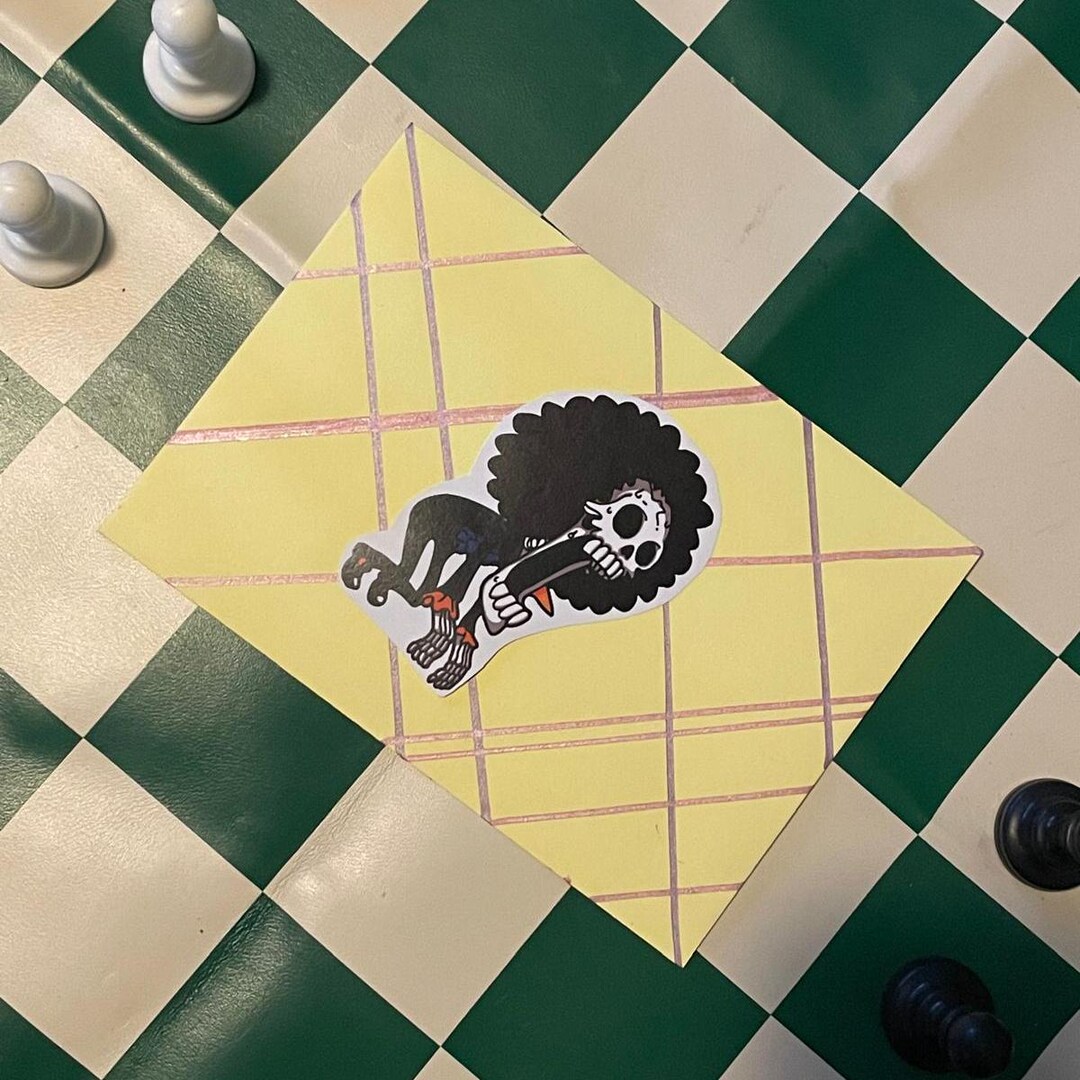 Brook Sticker Onepiece Scared Skeleton 7cm Height X 6cm Width Anime ...