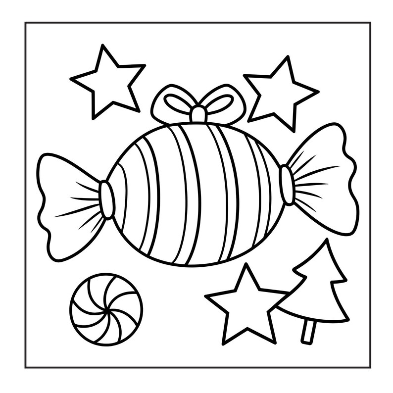 Christmas Bold and Easy Coloring Pages - Etsy