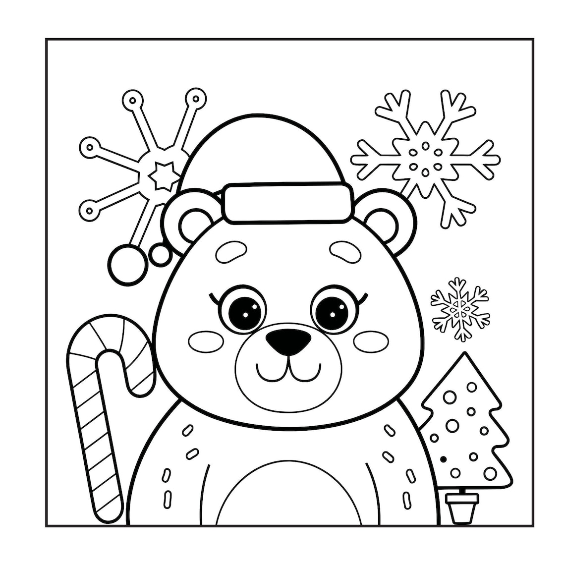 Christmas Bold and Easy Coloring Pages - Etsy