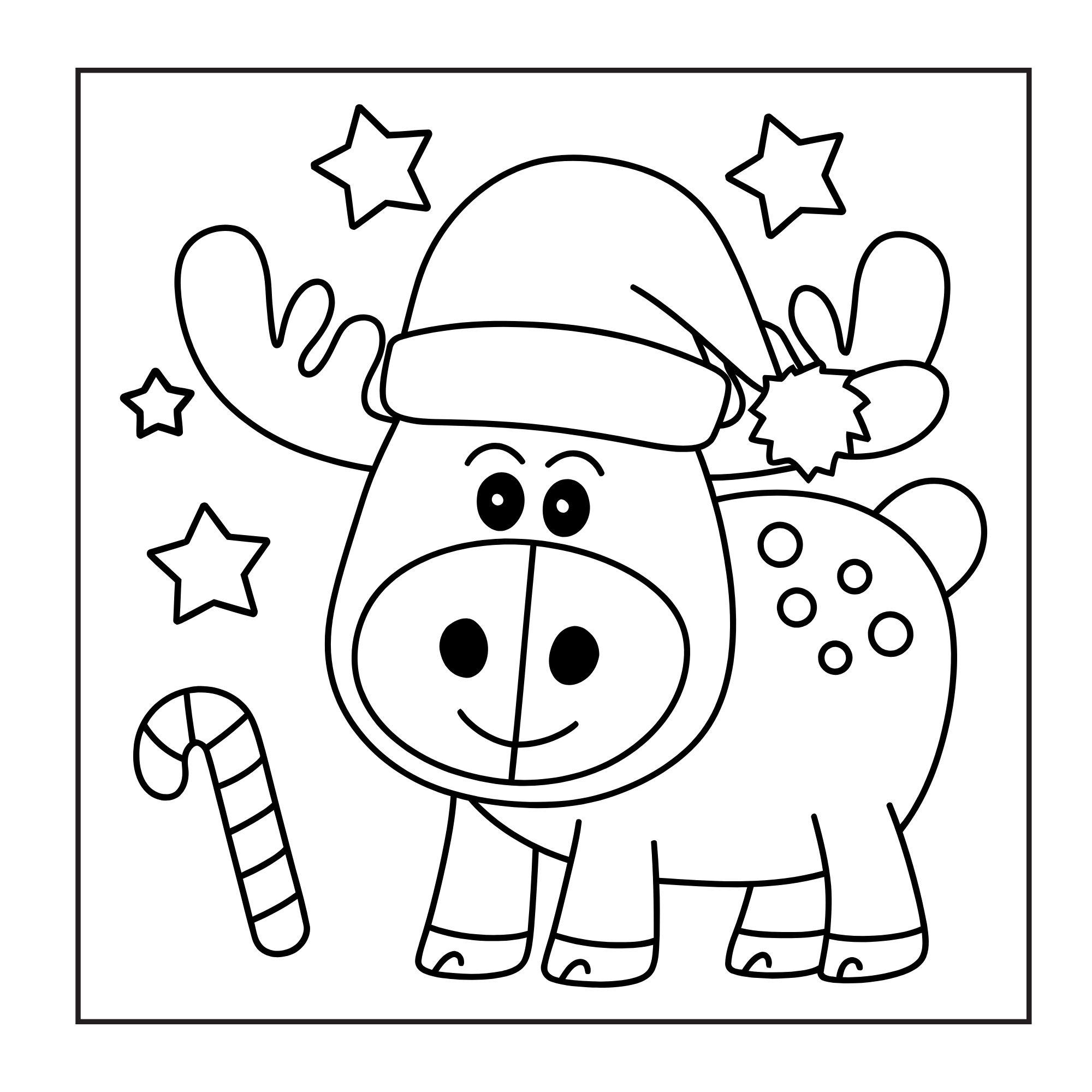 Christmas Bold and Easy Coloring Pages - Etsy