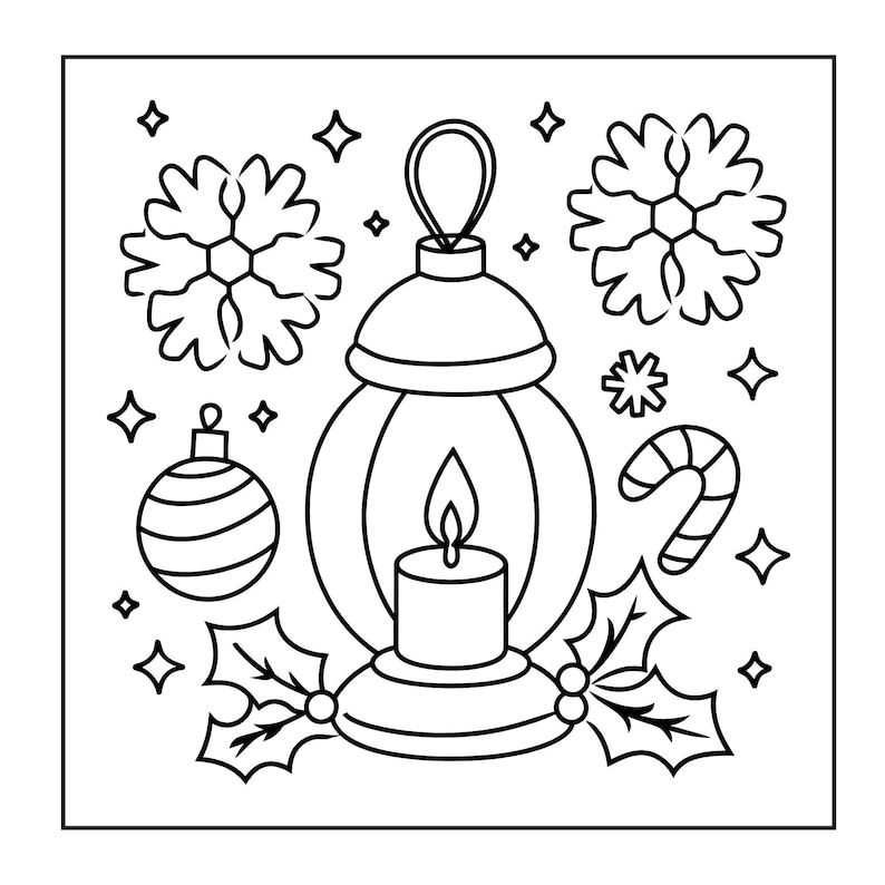 Christmas Bold and Easy Coloring Pages - Etsy