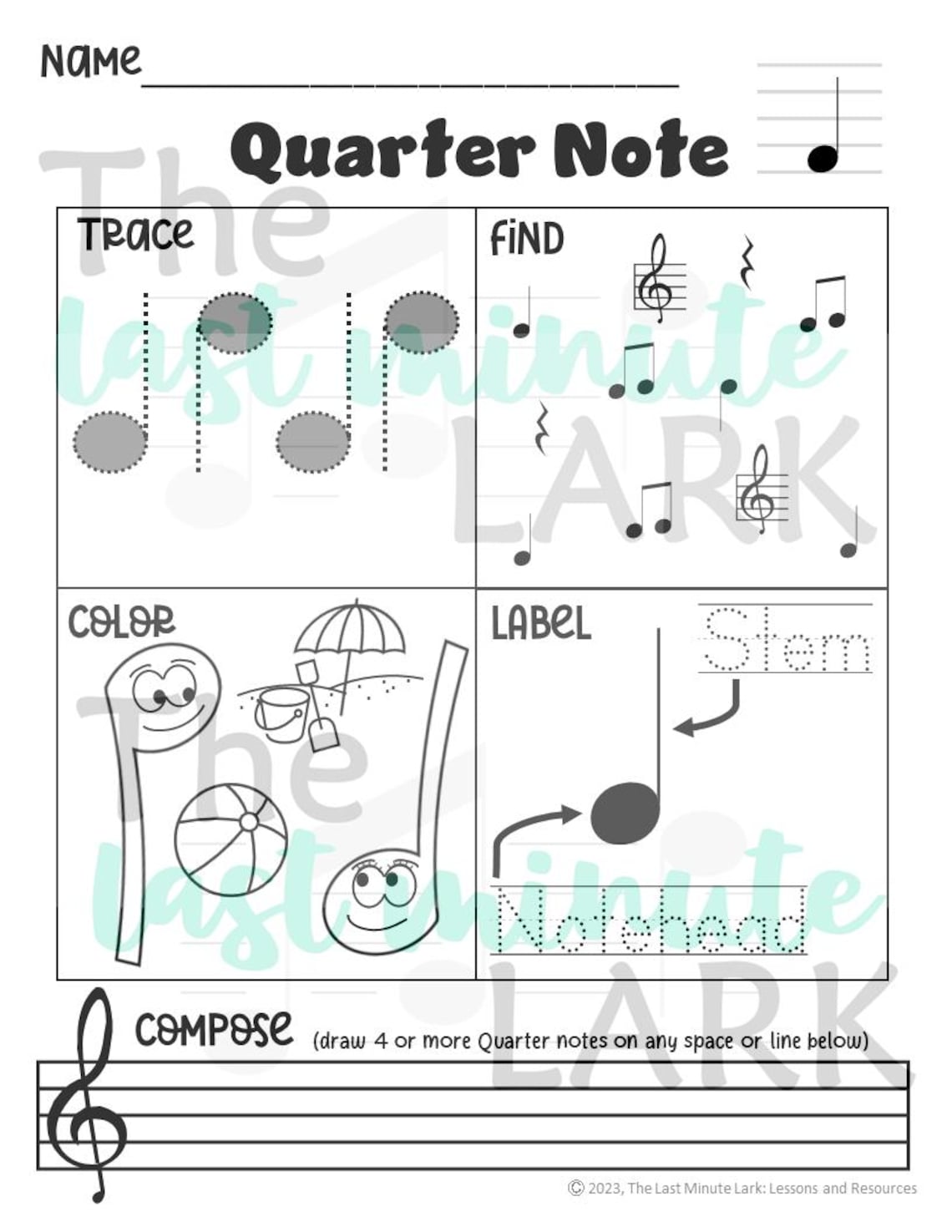 NO PREP!! Digital K-2nd Music Notation Worksheets for School, Sub Tub ...