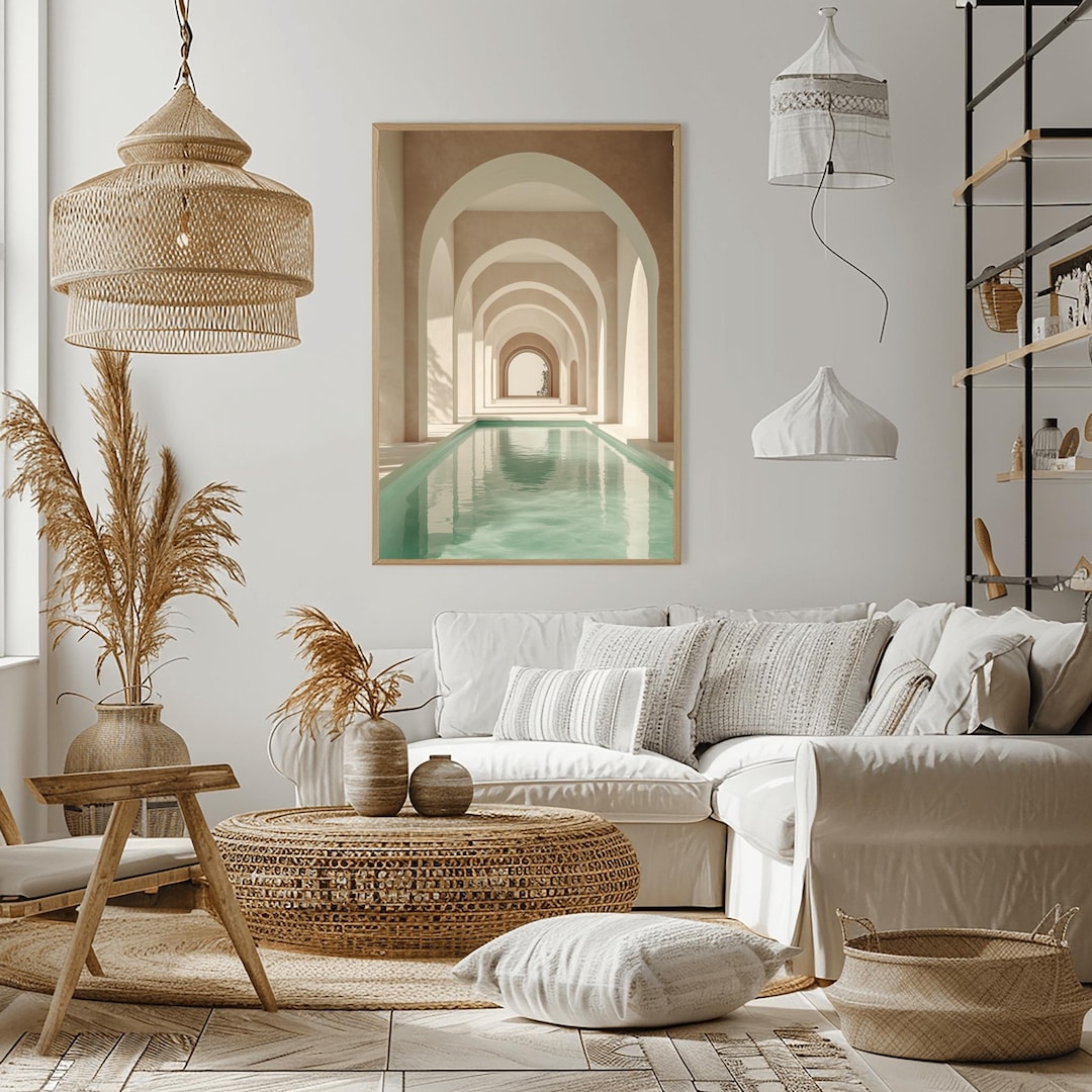 Modern Neutral Wall Art Poolside Digital Download for Modern Home Decor ...