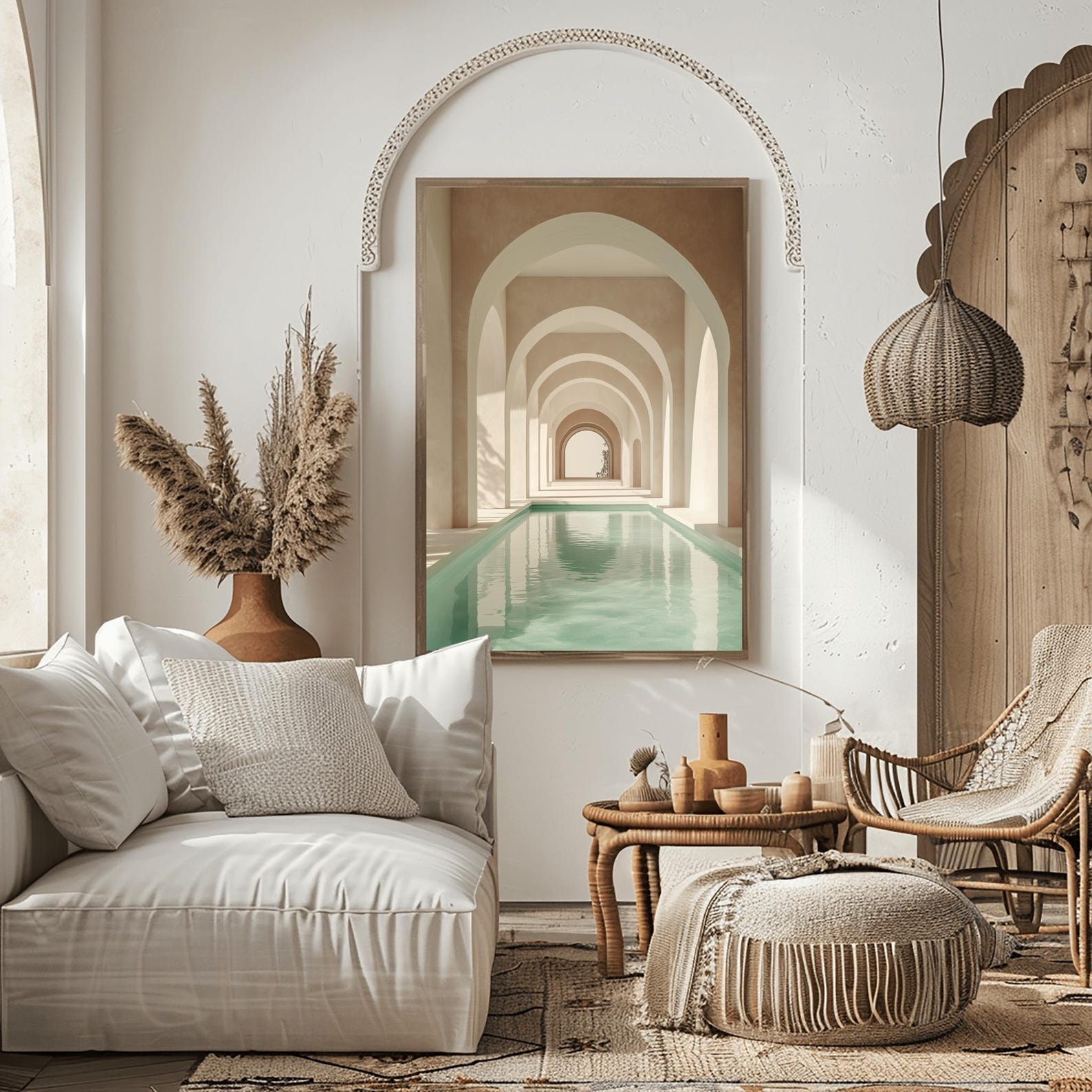 Modern Neutral Wall Art Poolside Digital Download for Modern Home Decor ...