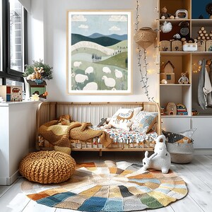 Sheep Art Print | Farmhouse Flock Decor | Cottage Core Digital Download ...
