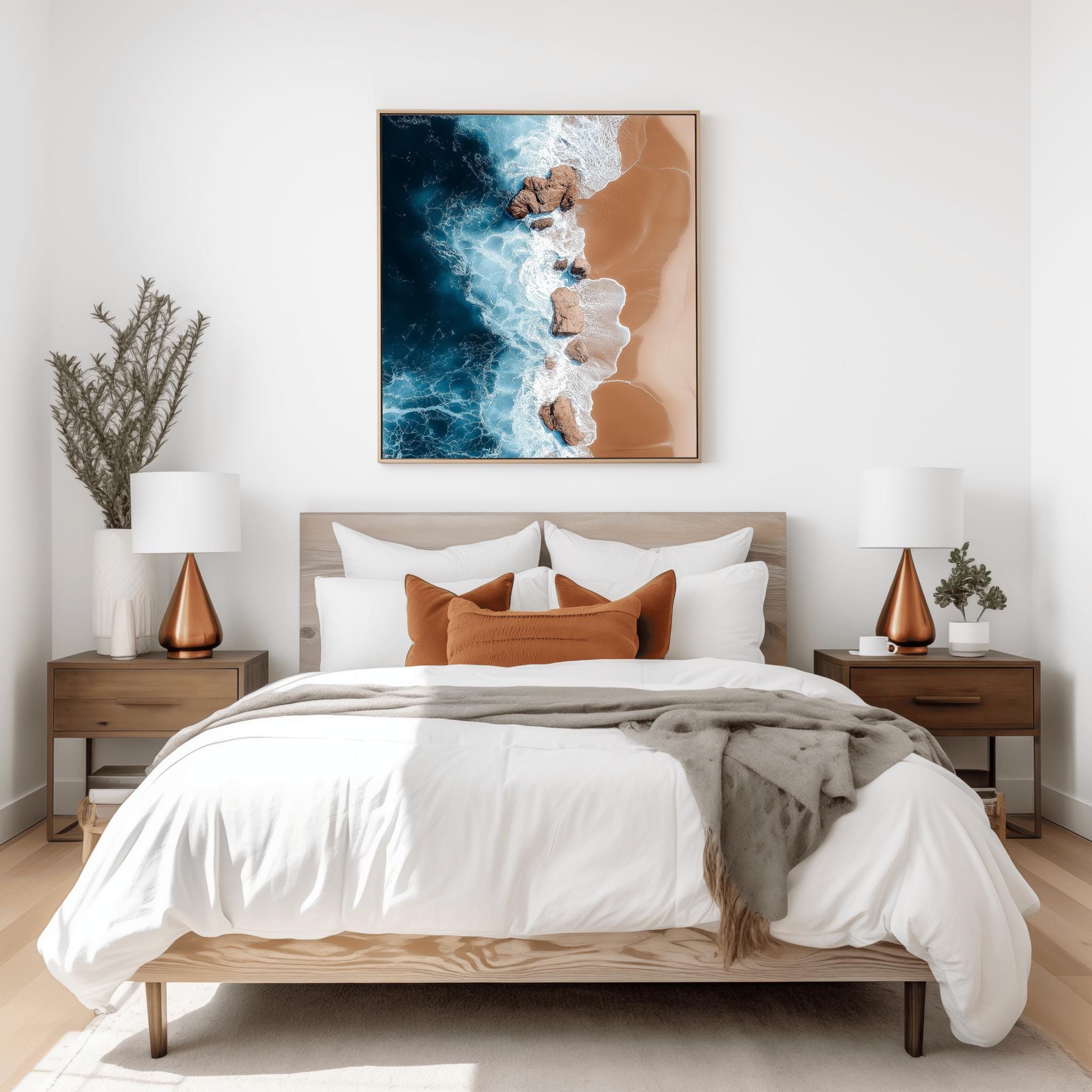 Aerial Coastal Printable Wall Art Ocean Meets Sand Digital Download ...