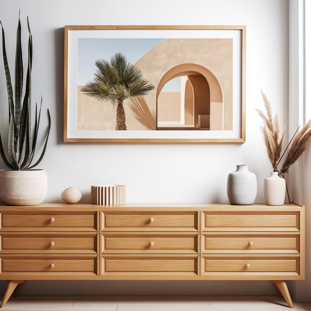 Palm Tree Wall Art Desert Oasis Minimalist Architecture Art Print ...