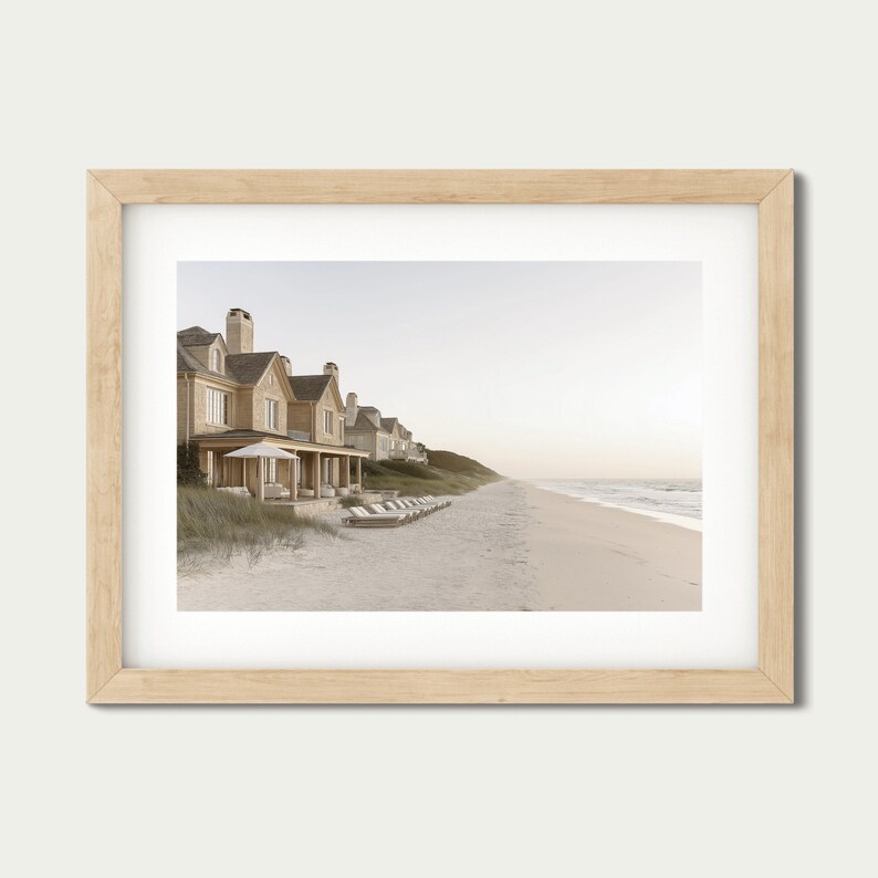 Hamptons Beach House Coastal Wall Art Summer Home Decor Sandy Shoreline ...