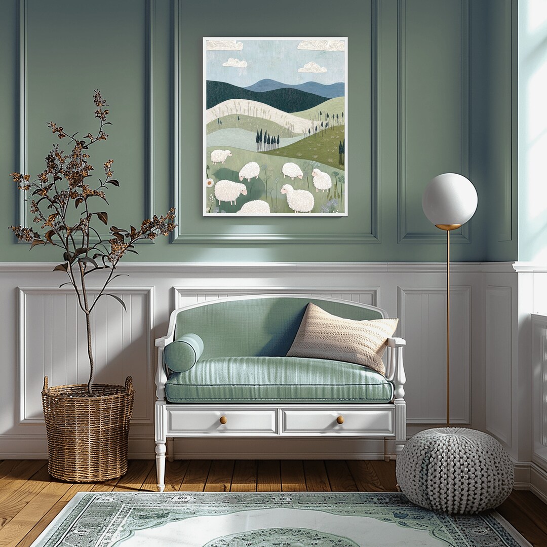 Sheep Art Print | Farmhouse Flock Decor | Cottage Core Digital Download ...