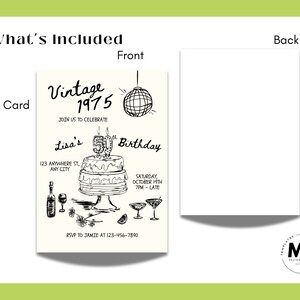 Vintage 1976 50th Birthday Invitation Template, Retro Party Invite ...
