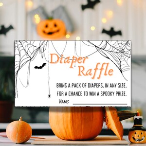 Spooky Baby Shower Diaper Raffle Cards Halloween Theme Instant Download ...