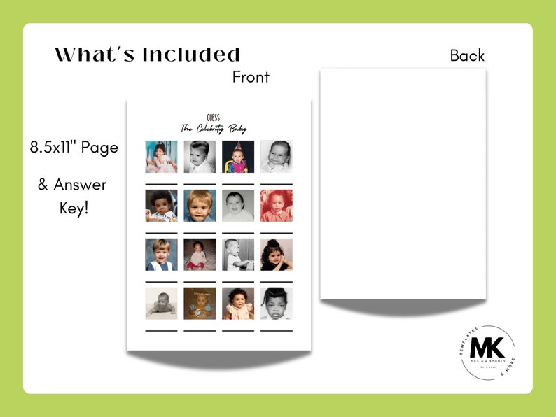 GUESS THE CELEBRITY - Baby Shower Game | Instant Download Celebrity ...