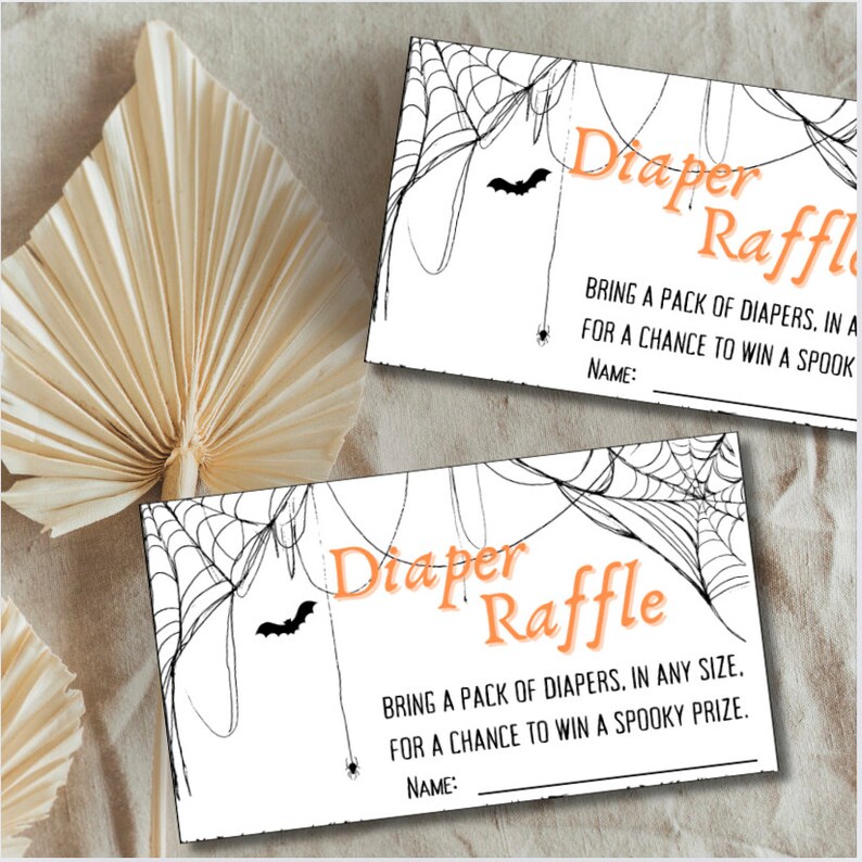 Spooky Baby Shower Diaper Raffle Cards Halloween Theme Instant Download ...