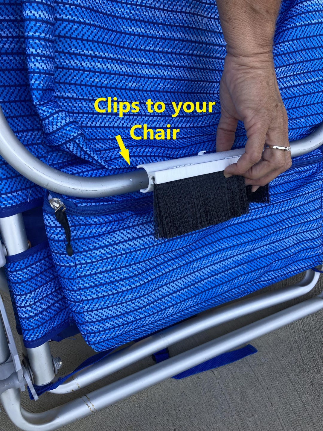 The Tidey Beach Brush (patent Pending) Clips to Your Beach Chair! the ...