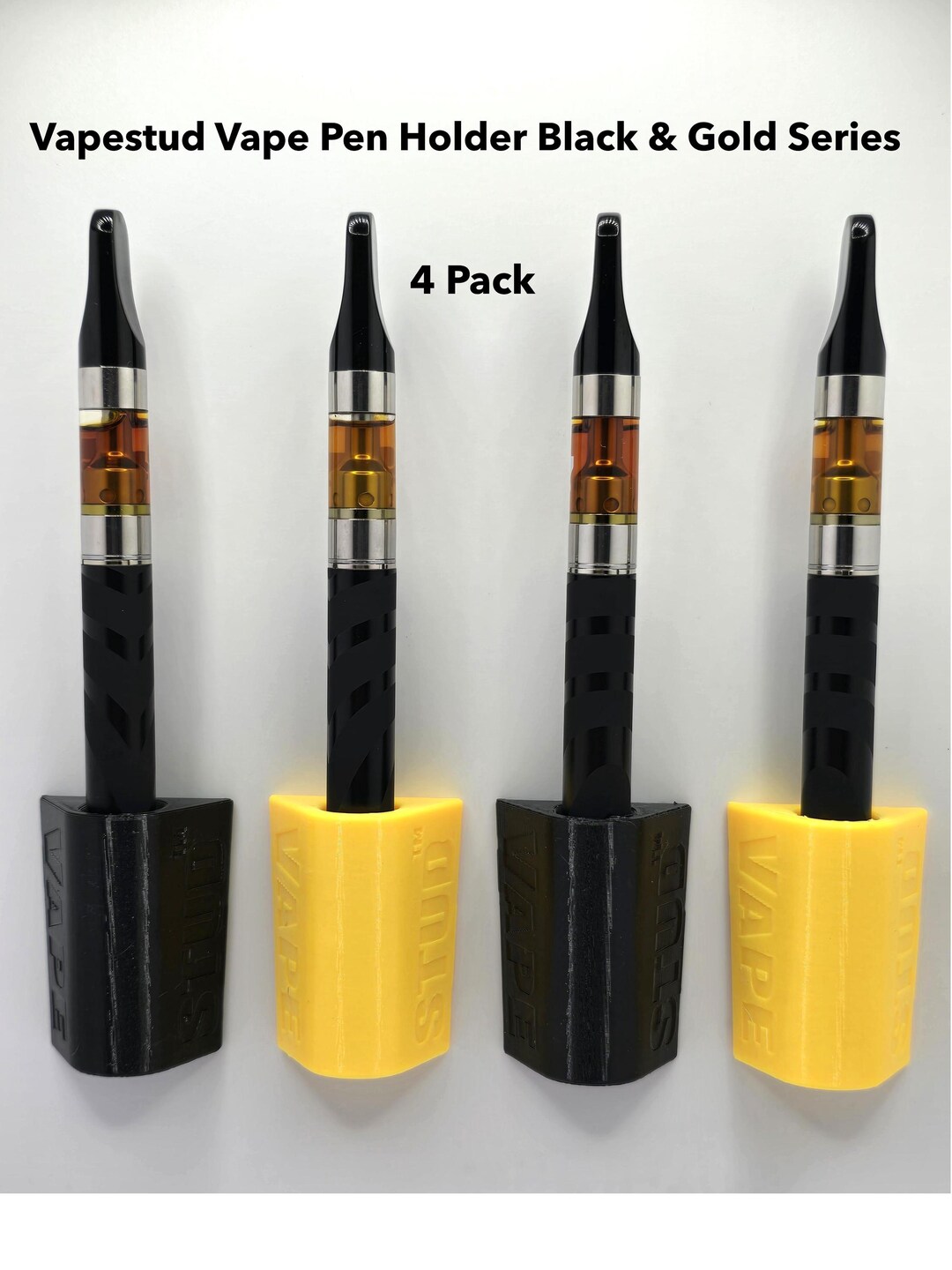 4-pack Vapestud Vape Pen Holder Pittsburgh Black and Gold City Series ...