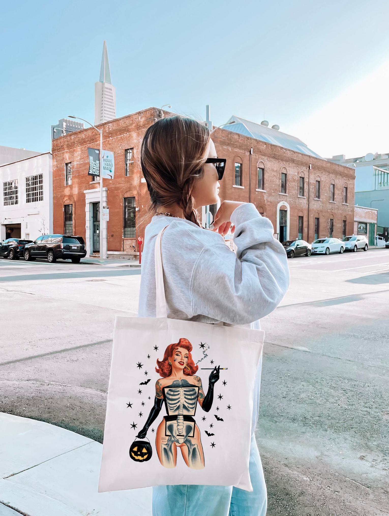 Spooky Women Canvas Tote Bag, Horror Tote Bag, Halloween Spooky Women ...