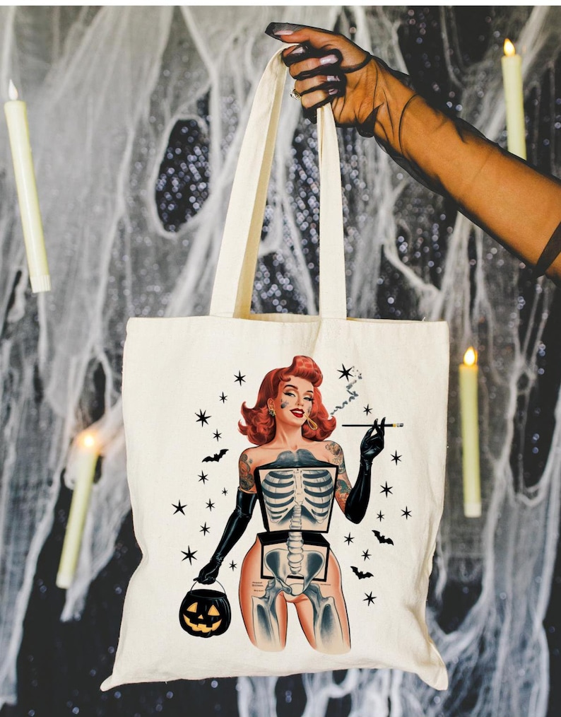 Spooky Women Canvas Tote Bag, Horror Tote Bag, Halloween Spooky Women ...