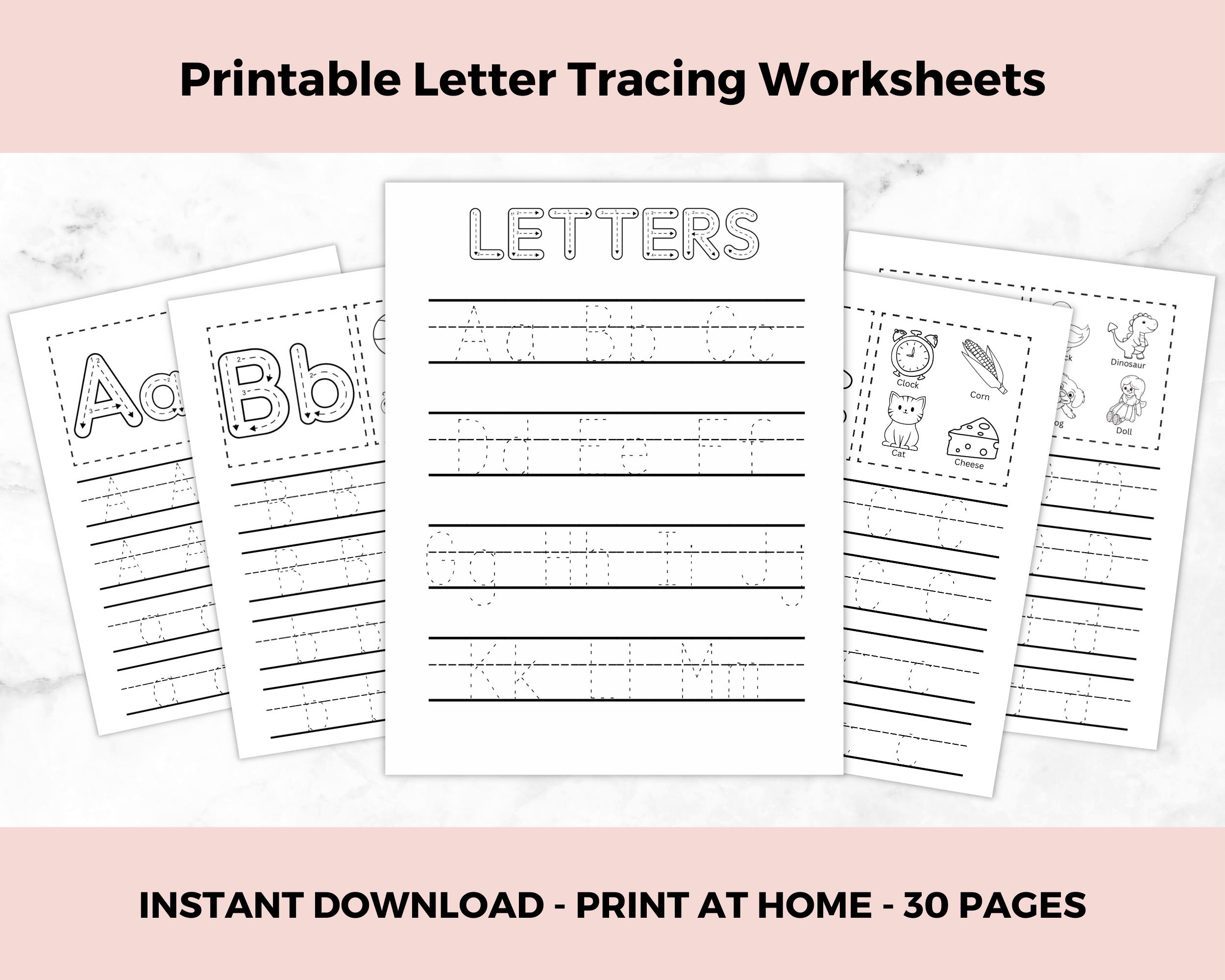 Printable Letter Tracing Worksheets for Preschoolers Kindergarten ...