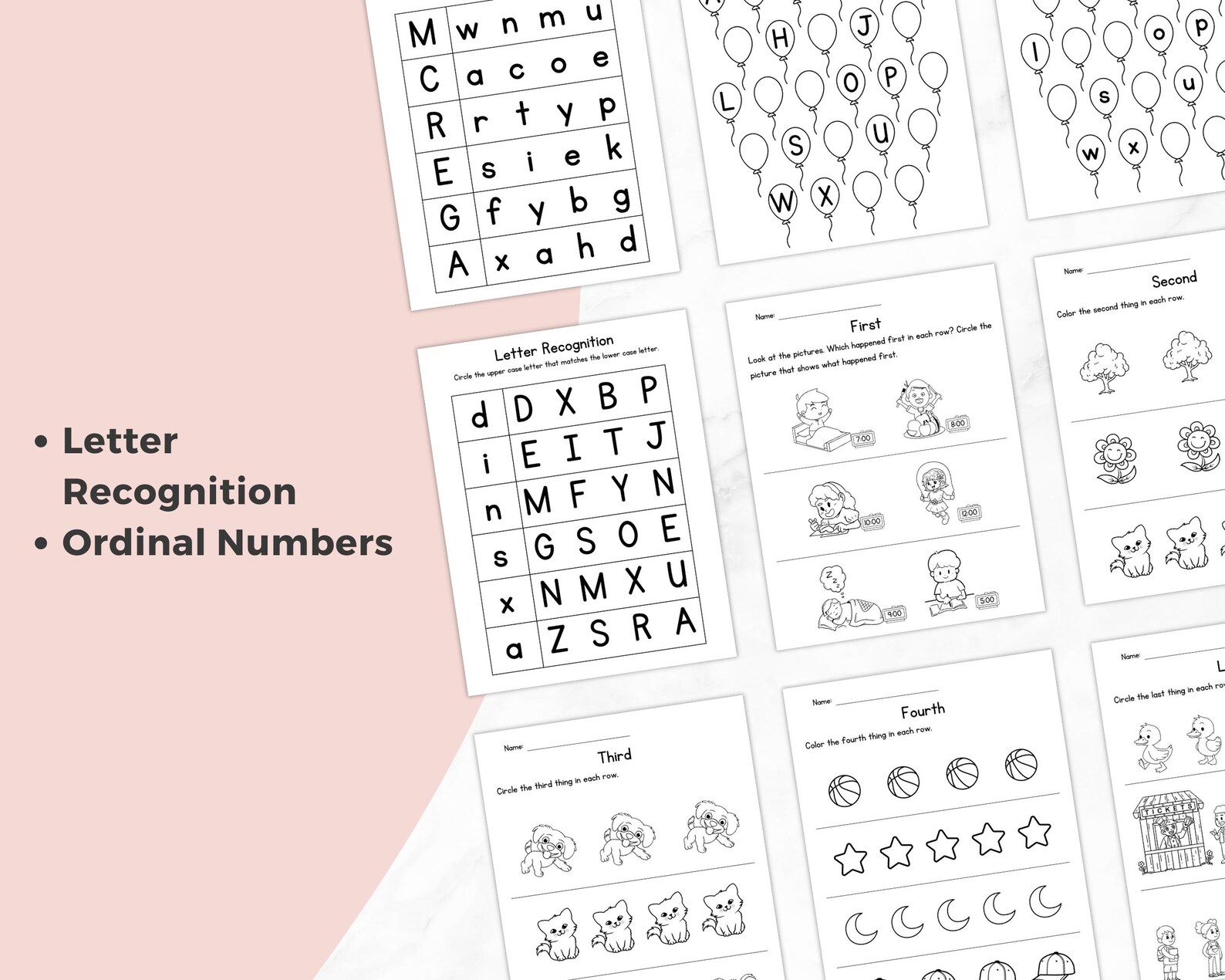 Preschool+kindergarten Learning Bundle | Printable Activity Worksheets ...