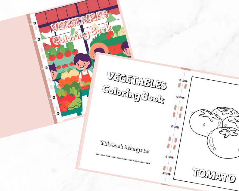 Printable Vegetables Coloring Book for Kids Fun Educational Activity ...