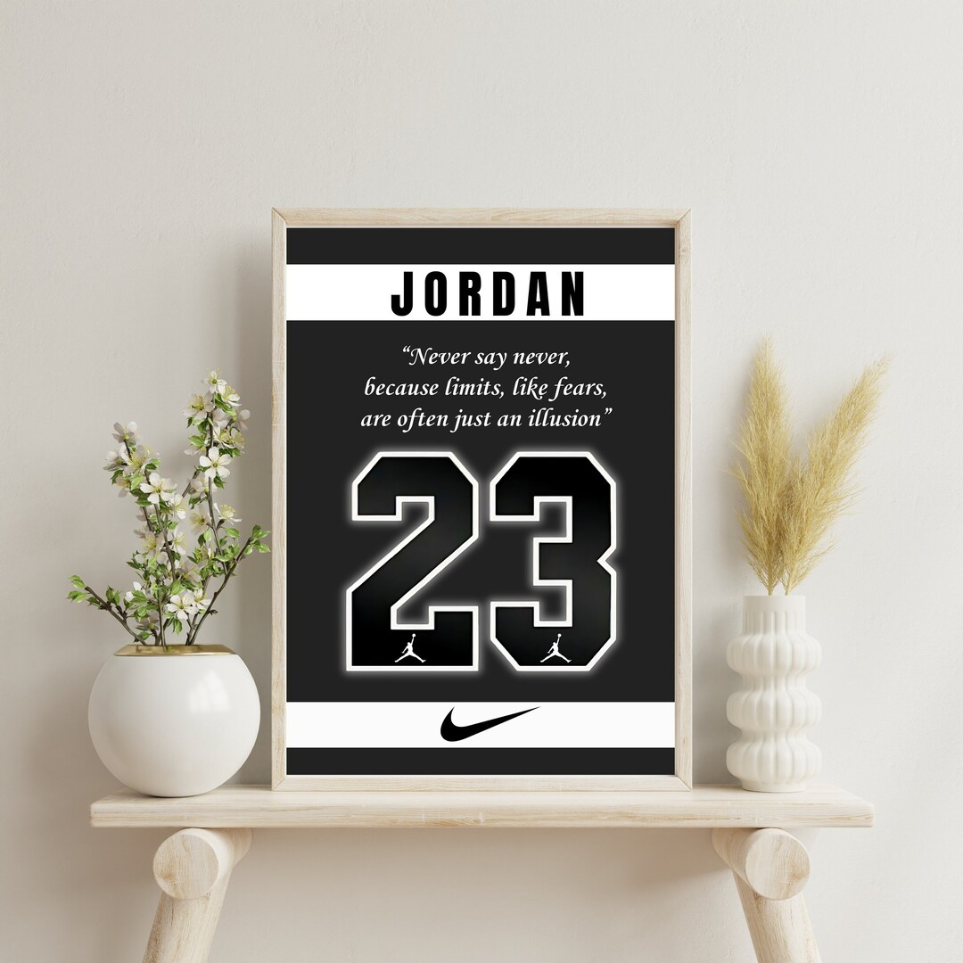 Michael Jordan Inspirational Phrase Poster, Sports Decoration Poster ...