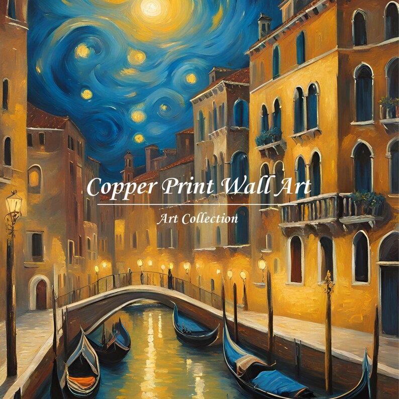 Venice Canal Art Print: Van Gogh Style, Vintage Bedroom Decor (digital ...