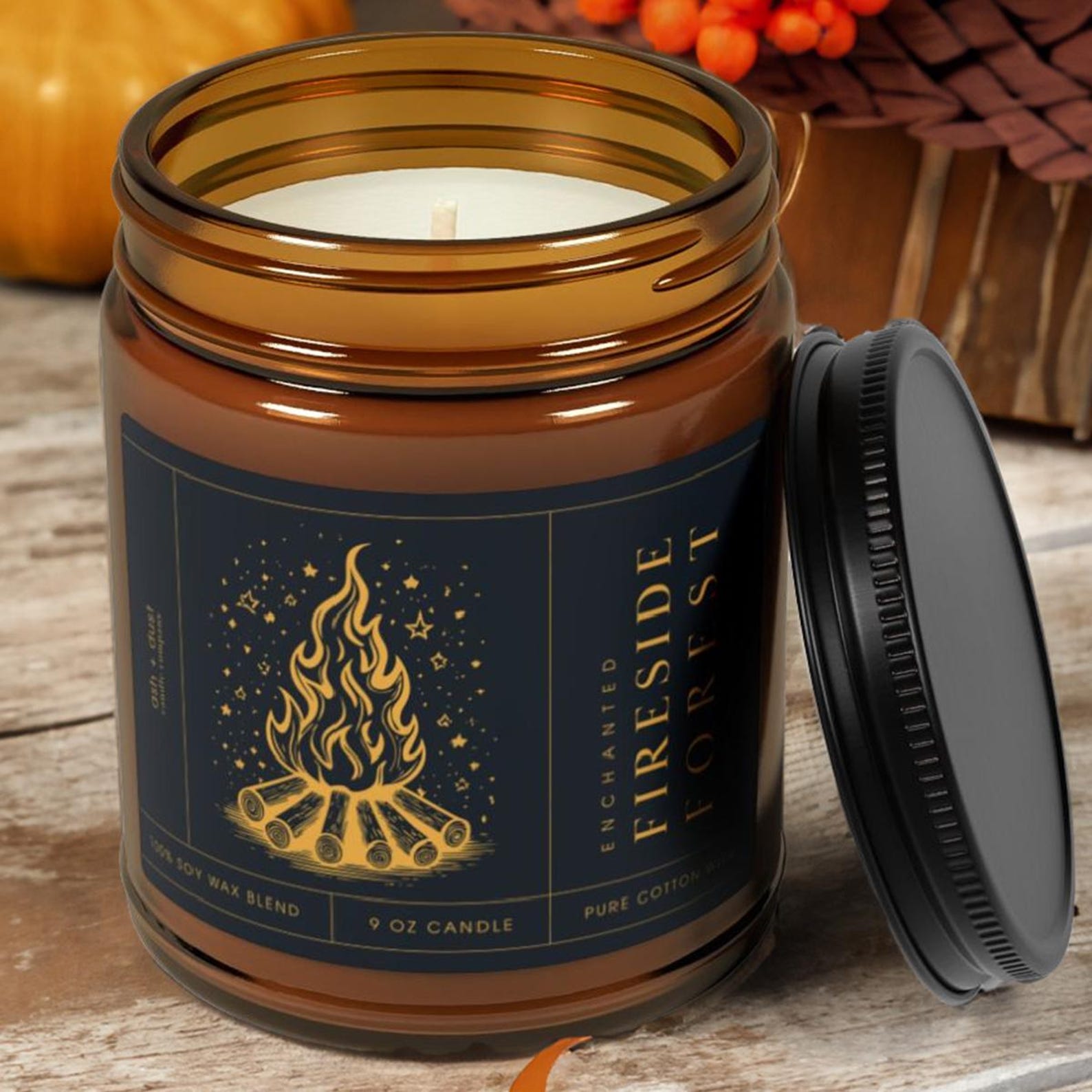 Enchanted Fireside Forest Soy Candle Fall & Autumn Jar Candle - Etsy