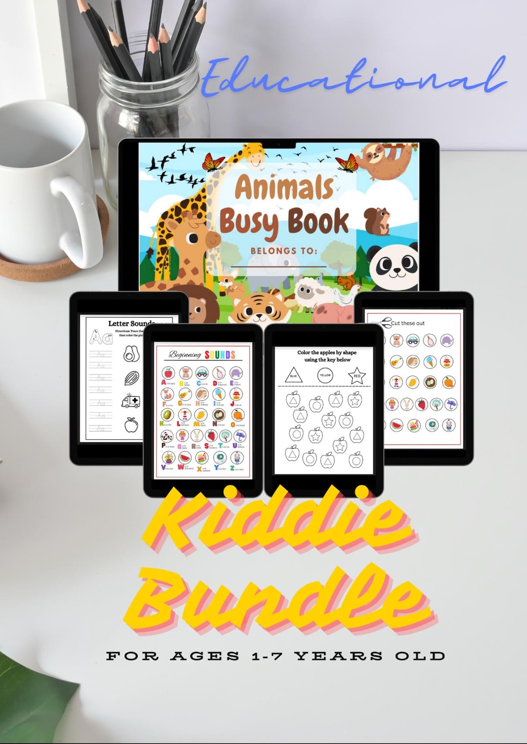 Kiddie Worksheet| Preschool Activity Bundle - Etsy